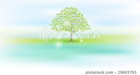 New green tree scenery background - Stock Illustration [29603765] - PIXTA