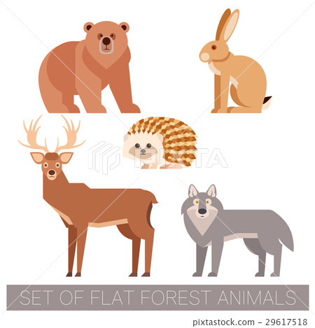 Set of flat forest animals - Stock Illustration [29617518] - PIXTA