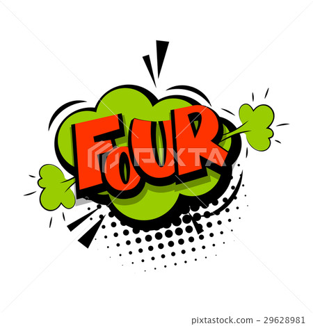 Colored comic text numbers four - Stock Illustration [29628981] - PIXTA