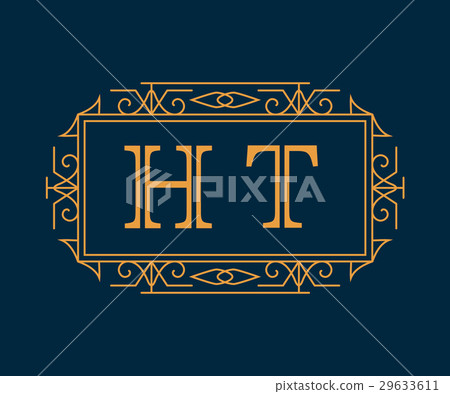 Monogram template. Calligraphic line logo design - Stock Illustration ...