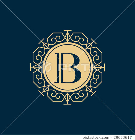Monogram template. Calligraphic line logo design - Stock Illustration ...