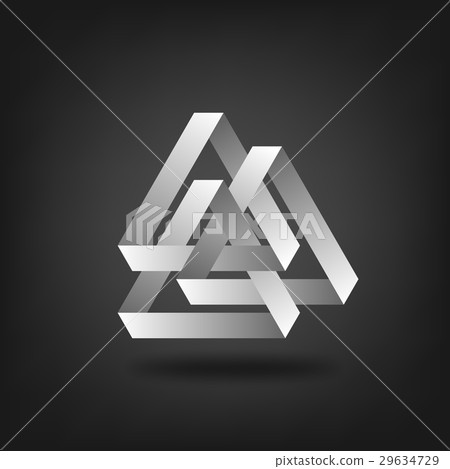 three silver interlocked triangles - Stock Illustration [29634729] - PIXTA
