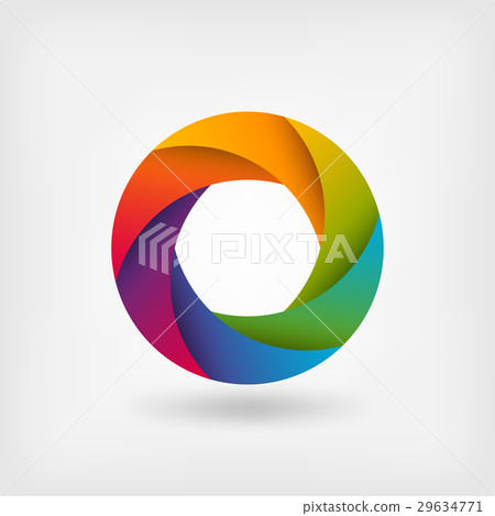 rainbow color circle logo template - Stock Illustration [29634771] - PIXTA