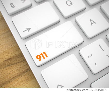911 - Inscription on White Keyboard Keypad. 3D. - Stock Illustration ...