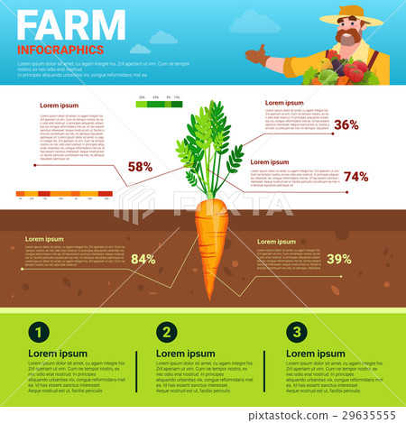 Farming Infographics Eco Friendly Organic Natural - Stock Illustration ...