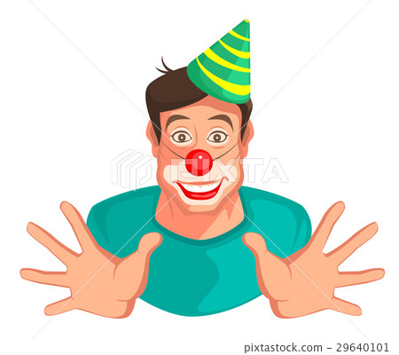Young fun man head clown - Stock Illustration [29640101] - PIXTA
