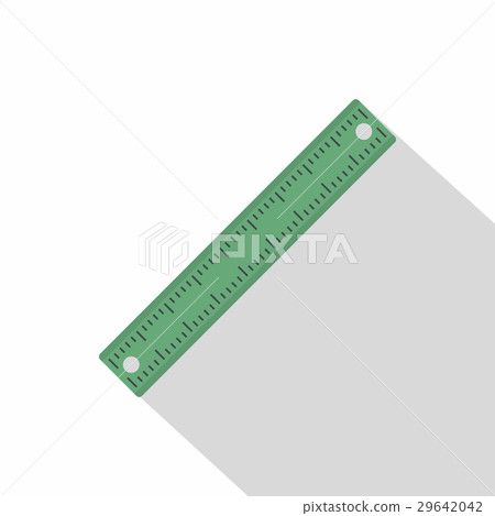 Ruler, rectangular shape icon, flat style - Stock Illustration ...