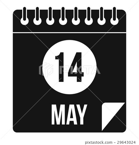 Spiral calendar page 14th of May icon simple style - Stock Illustration ...