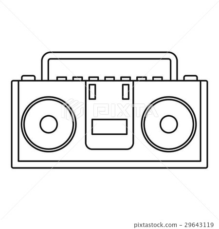 Music boombox icon, outline style - Stock Illustration [29643119] - PIXTA