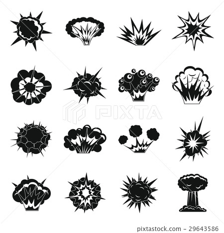 Explosion icons set, simple style - Stock Illustration [29643586] - PIXTA