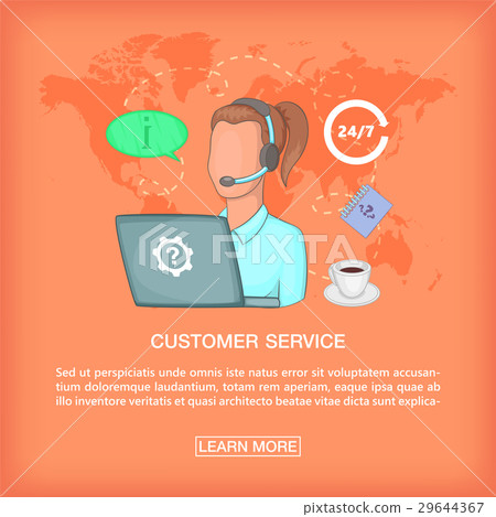 Call center concept girl support, cartoon style - Stock Illustration ...