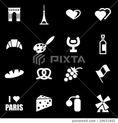 Vector white paris icon set - Stock Illustration [29651482] - PIXTA
