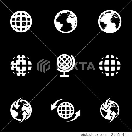 Vector white world map icon set - Stock Illustration [29651493] - PIXTA