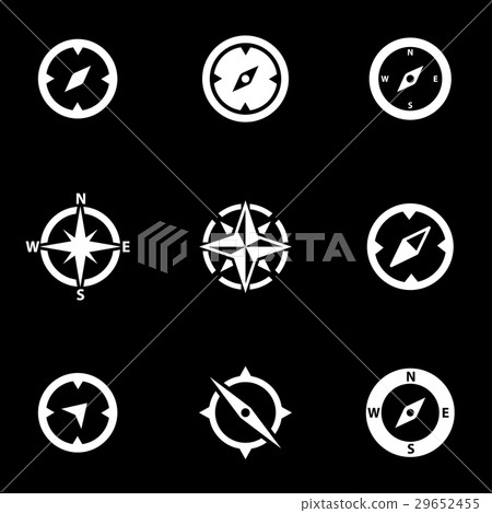 Vector white compass icon set - Stock Illustration [29652455] - PIXTA