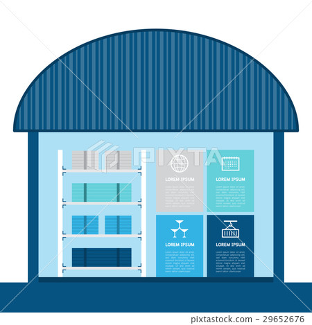 Warehouse infographic elements vector flat design. - Stock Illustration ...