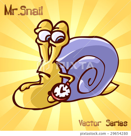 Mr. Snail with clock. vector illustration - Stock Illustration ...