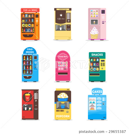 Cartoon Vending Machine Set. Vector - Stock Illustration [29655387] - PIXTA