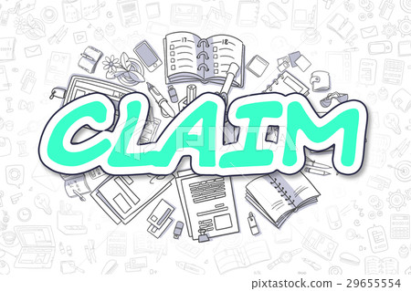 Claim - Doodle Green Inscription. Business Concept - Stock Illustration ...