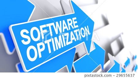 Software Optimization - Label on the Blue Pointer - Stock Illustration ...