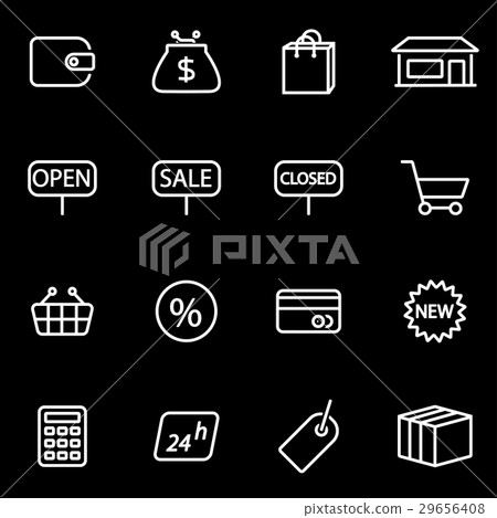 Vector line shop icon set - Stock Illustration [29656408] - PIXTA