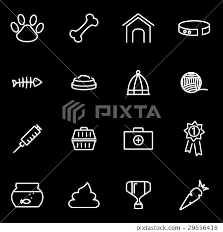 Vector line pet icon set - Stock Illustration [29656418] - PIXTA