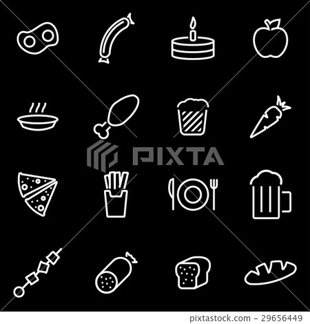 Vector line food icon set - Stock Illustration [29656449] - PIXTA