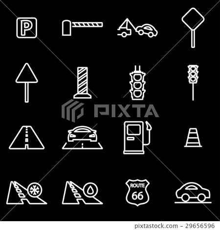 Vector line road icon set - Stock Illustration [29656596] - PIXTA