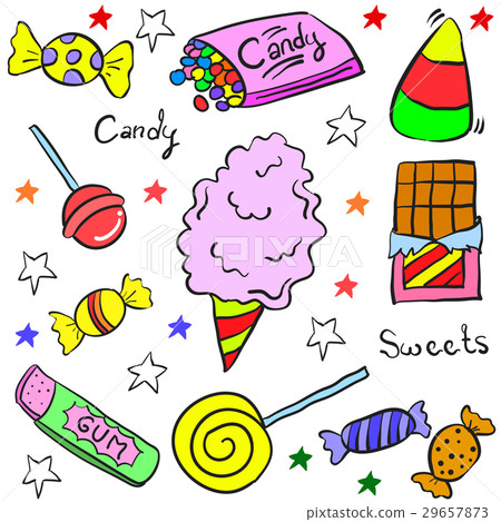 Doodle of colorful candy style - Stock Illustration [29657873] - PIXTA