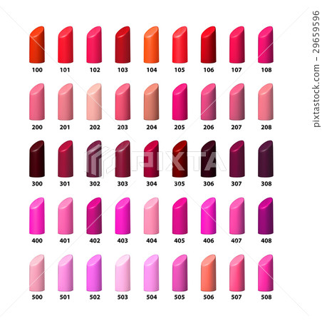 Set of color lipsticks. Vector palette. - Stock Illustration [29659596 ...