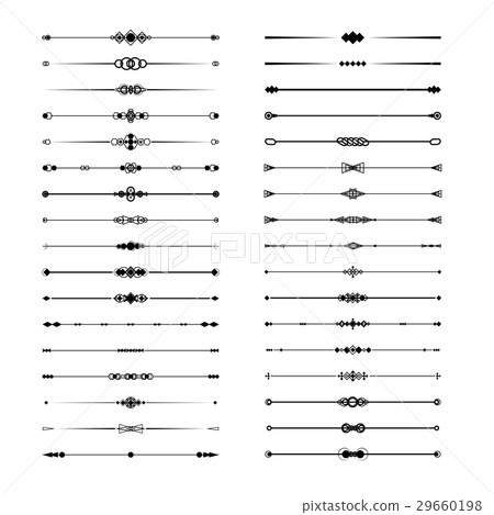 Calligraphic divider geometric design element set - Stock Illustration ...