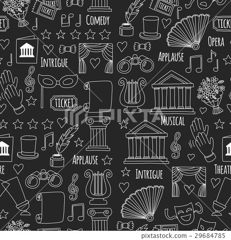 Seamless pattern Theatre set Vector illustration - Stock Illustration ...