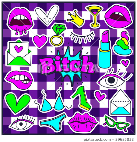 Chic Fashion Summer Patch Badges - Stock Illustration [29685838] - PIXTA