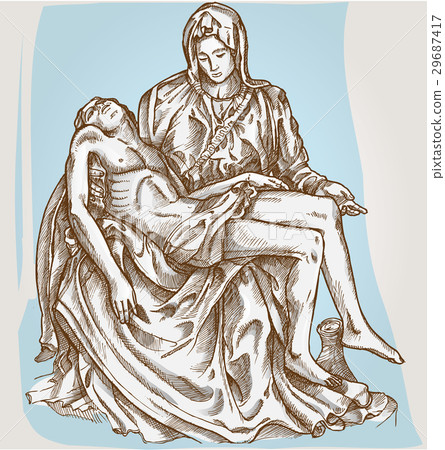 pieta statue of Michelangelo - Stock Illustration [29687417] - PIXTA