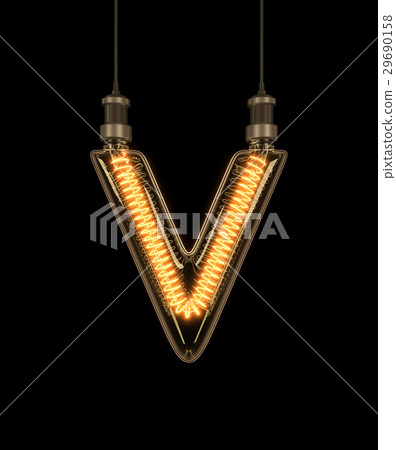 Alphabet V made of light bulb. - Stock Illustration [29690158] - PIXTA