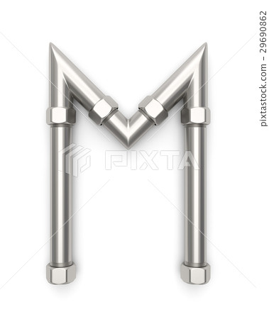 Alphabet made of Metal pipe, letter M. - Stock Illustration [29690862 ...