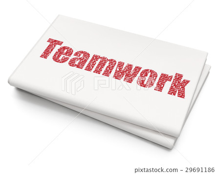 Business concept: Teamwork on Blank Newspaper - Stock Illustration ...