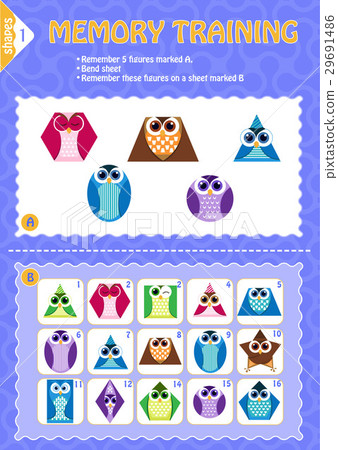 Memory game children geometry shapes - Stock Illustration [29691486 ...