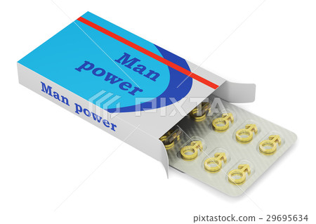Man power concept, pills for potency - Stock Illustration [29695634 ...