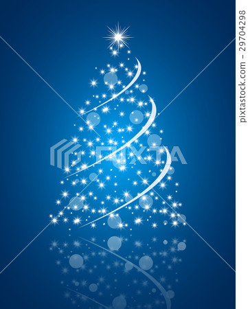 Simple christmas tree on blue background - Stock Illustration [29704298 ...