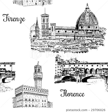 Set of Florence symbols seamless pattern vector - Stock Illustration ...