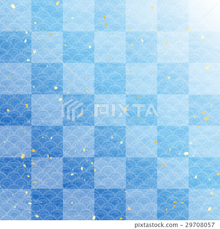 Blue wave pattern checkered background - Stock Illustration [29708057 ...
