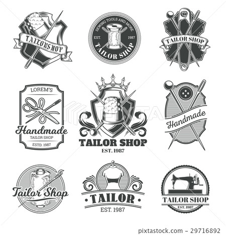 Set of tailor emblem, signage - Stock Illustration [29716892] - PIXTA