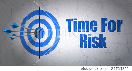 Time concept: target and Time For Risk on wall - Stock Illustration ...