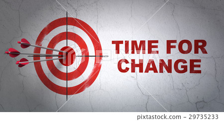 Time concept: target and Time For Change on wall - Stock Illustration ...