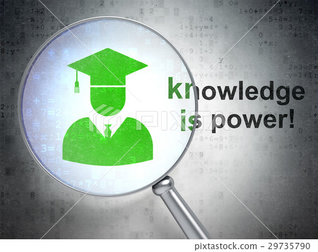 Studying concept: Student and Knowledge Is power - Stock Illustration ...