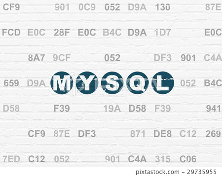 Programming concept: MySQL on wall background - Stock Illustration ...