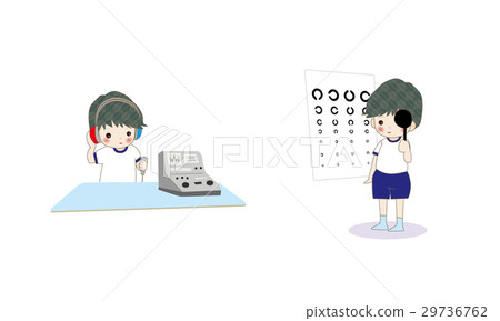 Hearing test visual acuity test boys - Stock Illustration [29736762 ...