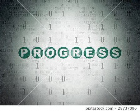 Business concept: Progress on Digital Data Paper - Stock Illustration ...
