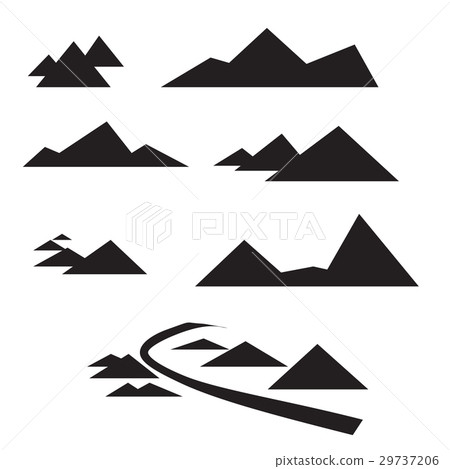 abstract vector design mountain path flat icon - Stock Illustration ...