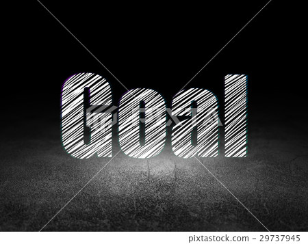 Marketing concept: Goal in grunge dark room - Stock Illustration ...